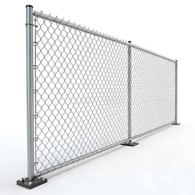 3D Rendered Galvanized ChainLink Fence Stock Illustration ...