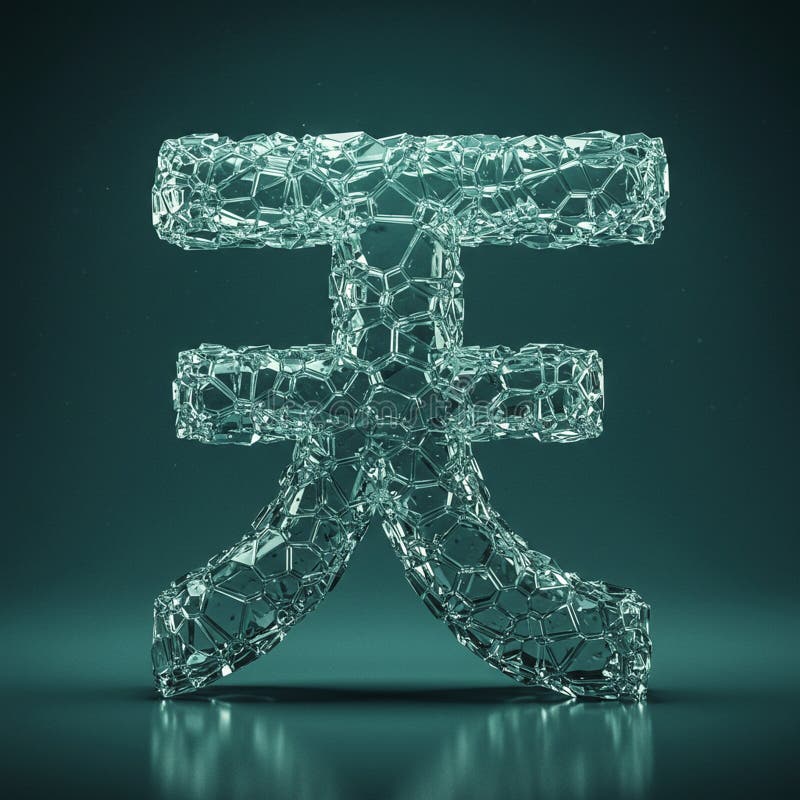 A 3D-rendered Geometric Structure Resembling a Symbol or Character is ...
