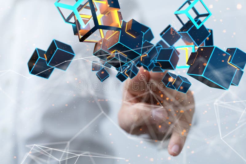 3D Rendered Global Network Hovering in Man S Hand Stock Photo - Image ...