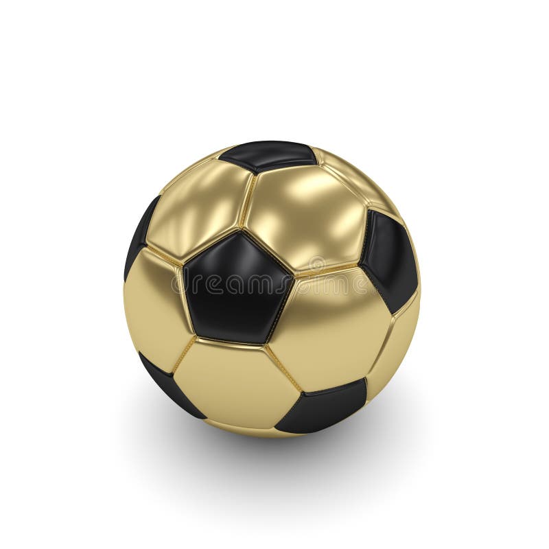 3D Rendered Golden Ball on White Stock Illustration - Illustration of ...