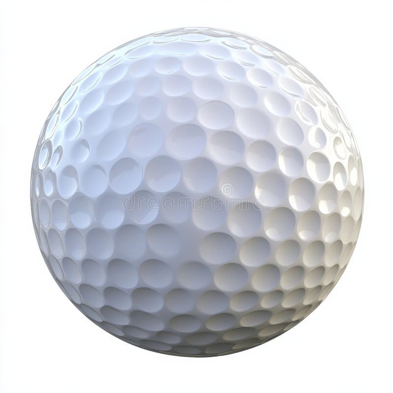 3D Rendered Golf Ball White, Spherical, Dimpled Texture, Golf Sport, 3D ...