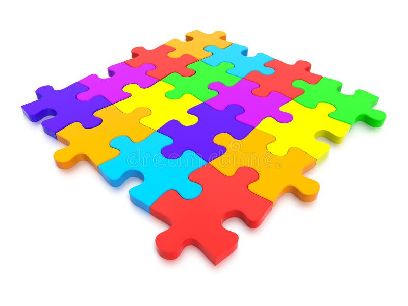 3D Rendered Graphic of a Jigsaw Puzzle Stock Illustration ...