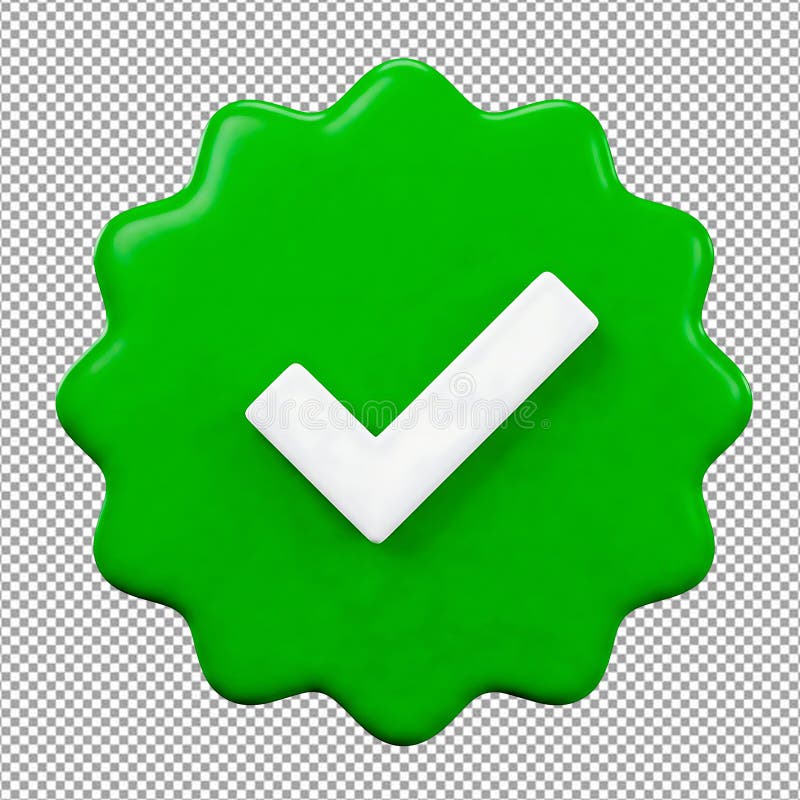 A 3D Rendered Green Check Mark Badge Stock Illustration - Illustration ...