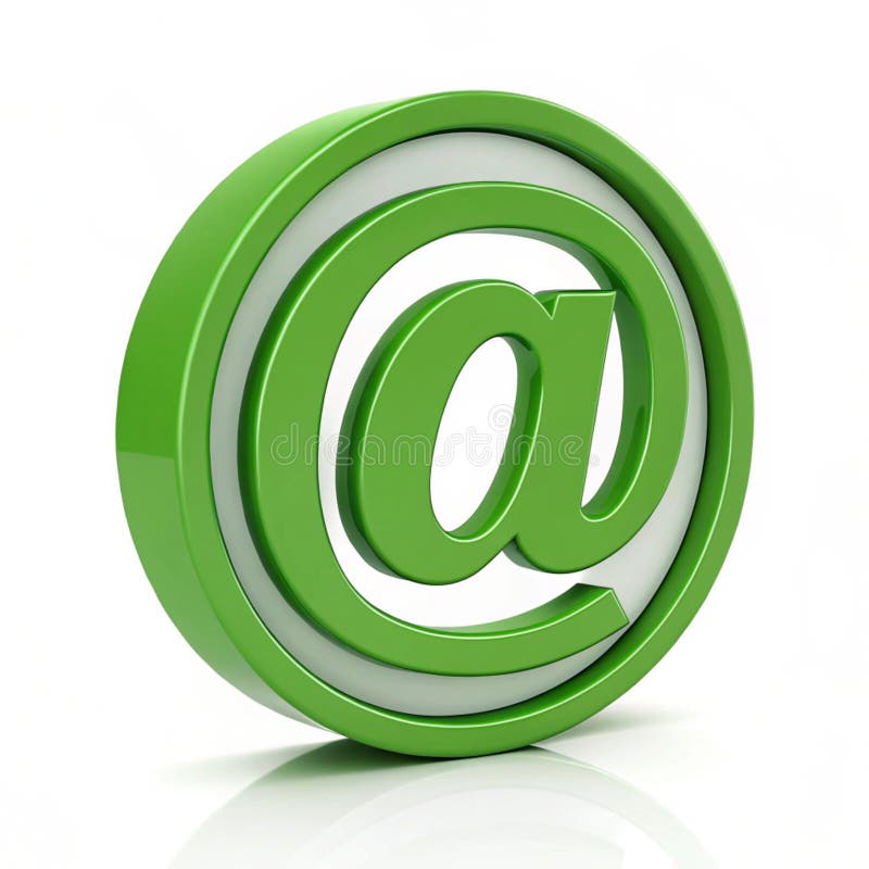 3D Green Email Icon Isolated on White Background Stock Illustration ...