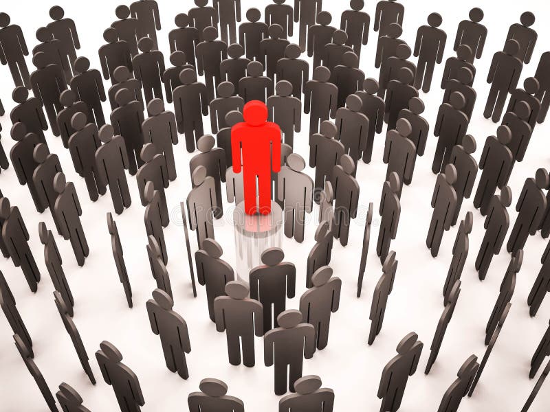 3d Rendered, Group of People with Untie One at Center Stock Photo ...