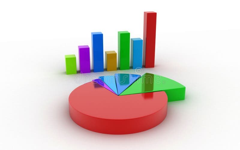 3d Rendered Growth Graph and Pie Chart Stock Illustration ... 3d Rendered Growth Graph and Pie Chart Stock Illustration ...