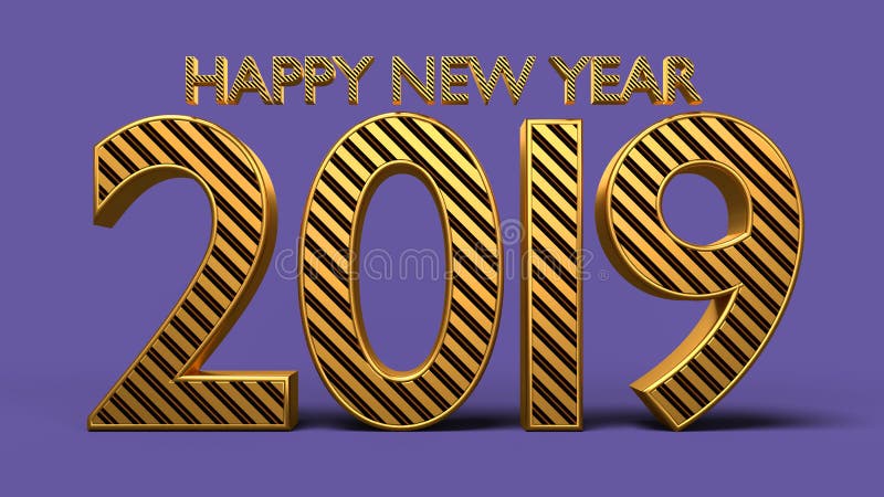 3d Rendered Happy New Year 2019 Text Stock Illustration - Illustration ...