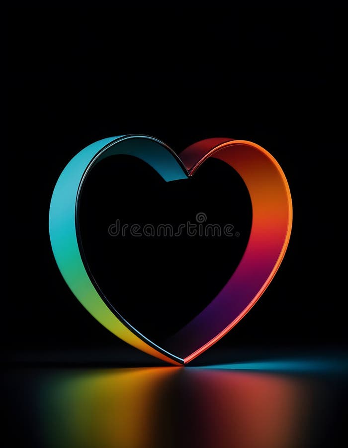 Chromatic Heart Reflection stock illustration. Illustration of romantic ...