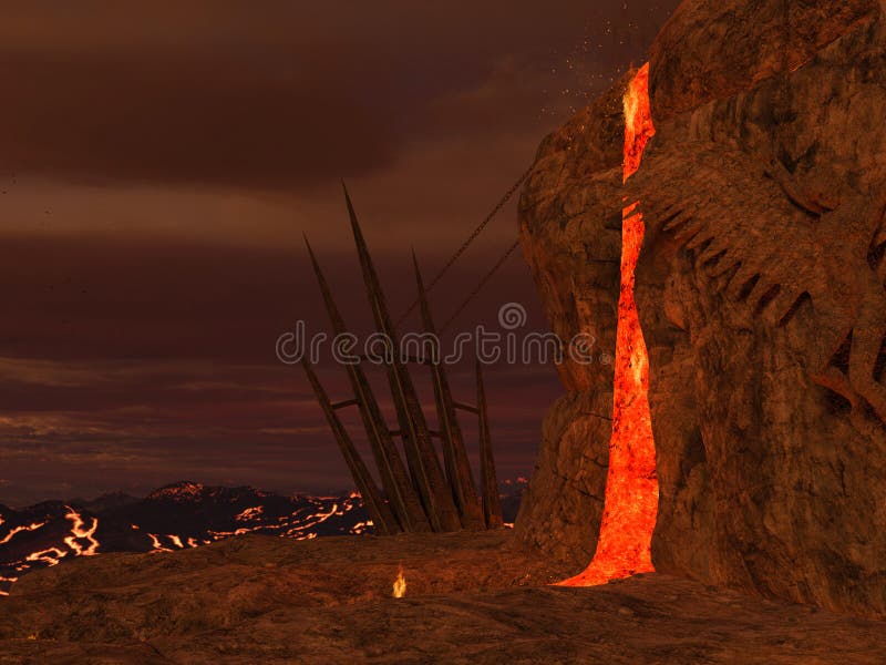3D Rendered Hell Environment Stock Illustration - Illustration of lower ...