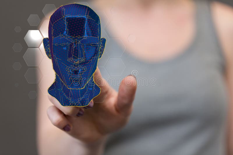 3D Rendered Human Brain Anatomical Model Hovering in Mans Hand Stock ...