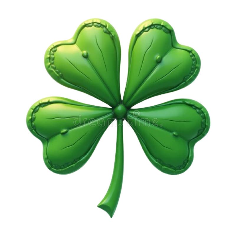A 3D-rendered Icon of a Unique Four-leaf Clover Stock Illustration ...
