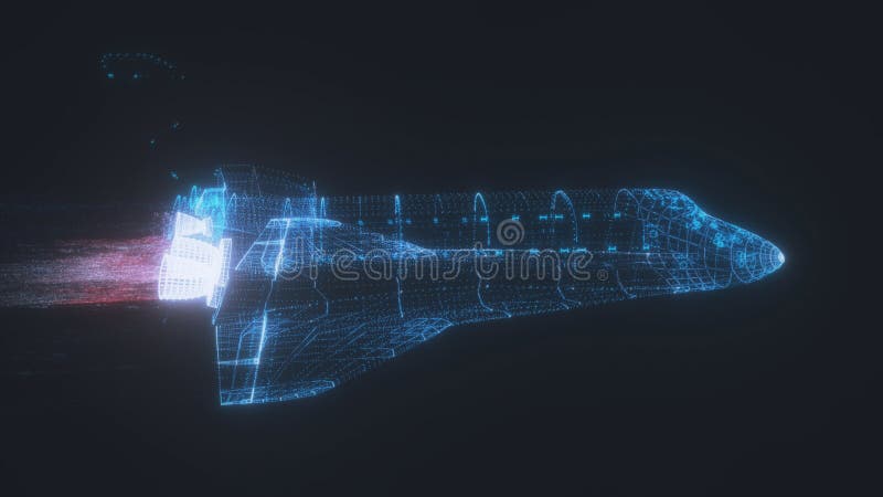 3d Rendered Illustration of Abstract Space Shuttle Hologram Stock ...
