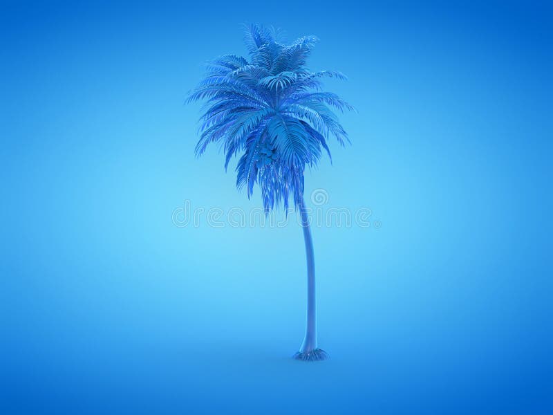 A blue palm tree stock illustration. Illustration of nature - 165075861