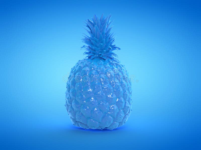 Blue Pineapple with Triangles Geometric Fruit Summer Tropical Ex Stock ...