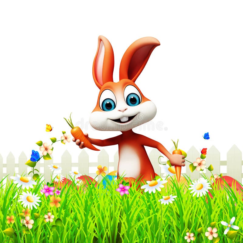 Jumping easter bunny stock illustration. Illustration of bunny - 18584400
