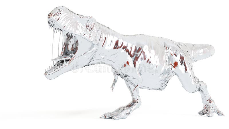 A chrome t-rex stock illustration. Illustration of ferocious - 151469698