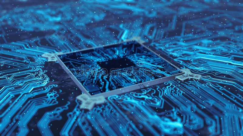 CPU Chip, Central Processor Unit, Top View on White Background. 3d ...