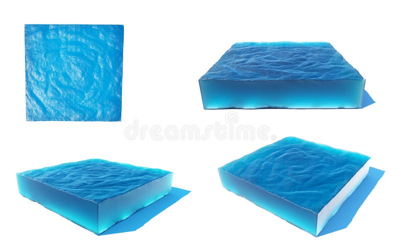 3d Rendered Illustration of Cross Section of Water Cube Isolated on ...