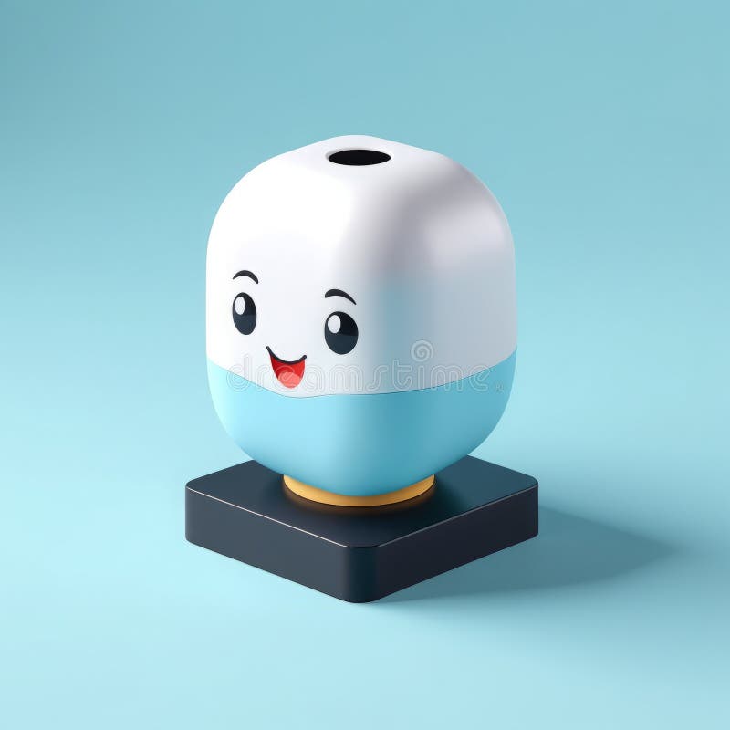 3d Rendered Illustration. Cute White Character Isolated on Blue ...