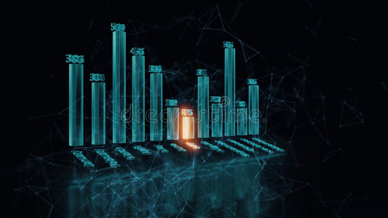 3d Rendered Illustration of Data Chart Stock Illustration ...