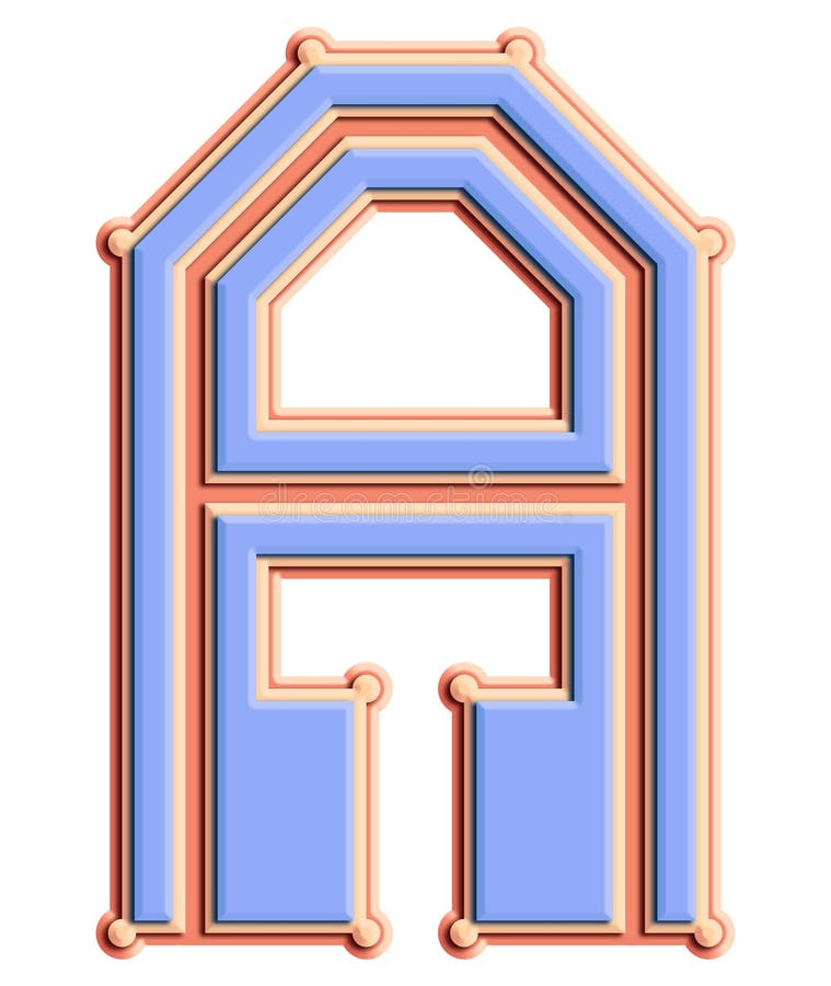 3D Rendered Illustration.Decorative Layered Letter.Custom Font. Stock ...