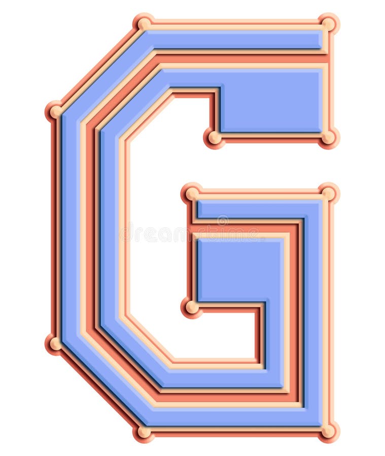 3D Rendered Illustration.Decorative Layered Letter.Custom Font. Stock ...