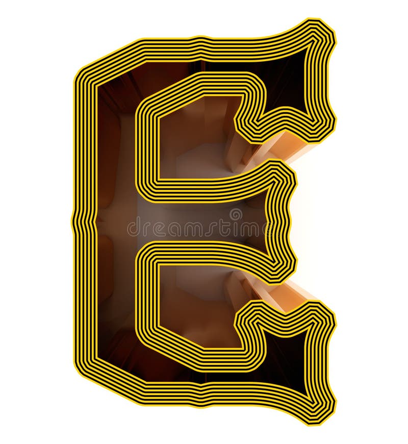 3D Rendered Illustration.Decorative Letter.Custom Art Font. Stock ...
