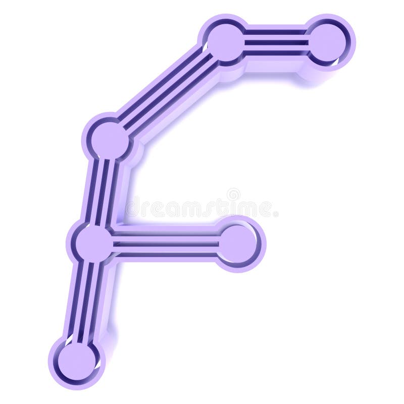 3D Rendered Illustration.Decorative Slanted Letter.Custom Art Font ...