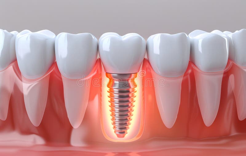 3D Rendered Illustration of Dental Implants. Single Dental Implant is ...