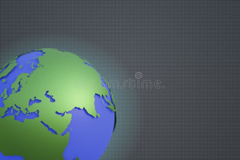 3d Rendered Illustration of Earth on Metallic Background. World Planet ...