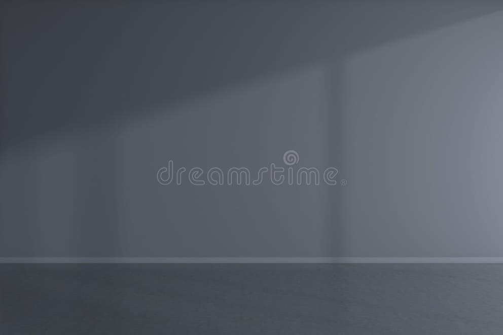 3d Rendered Illustration of an Empty Room in Grey Colors Stock ...