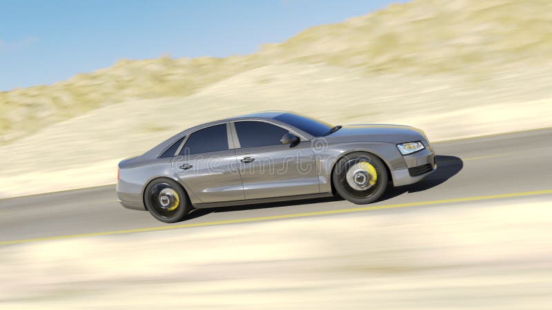 A fast car stock illustration. Illustration of highway - 127844746