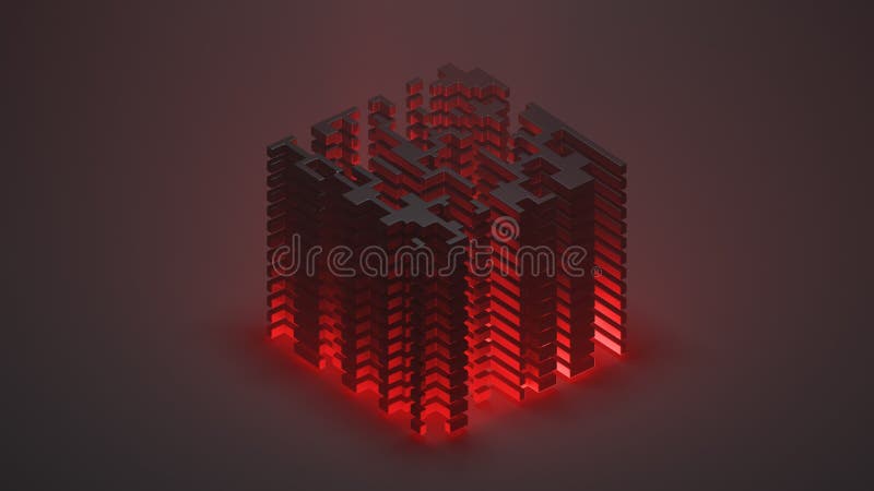 3D Rendered Illustration of Floating Cubes Stock Illustration ...