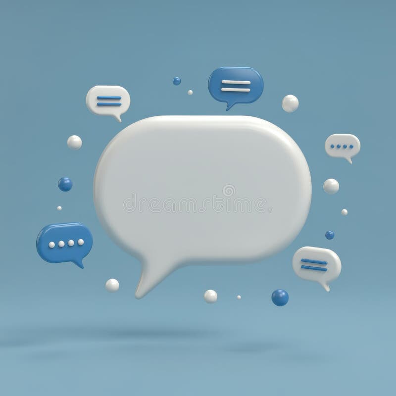 A 3D-rendered Illustration of Floating Speech Bubbles Stock ...