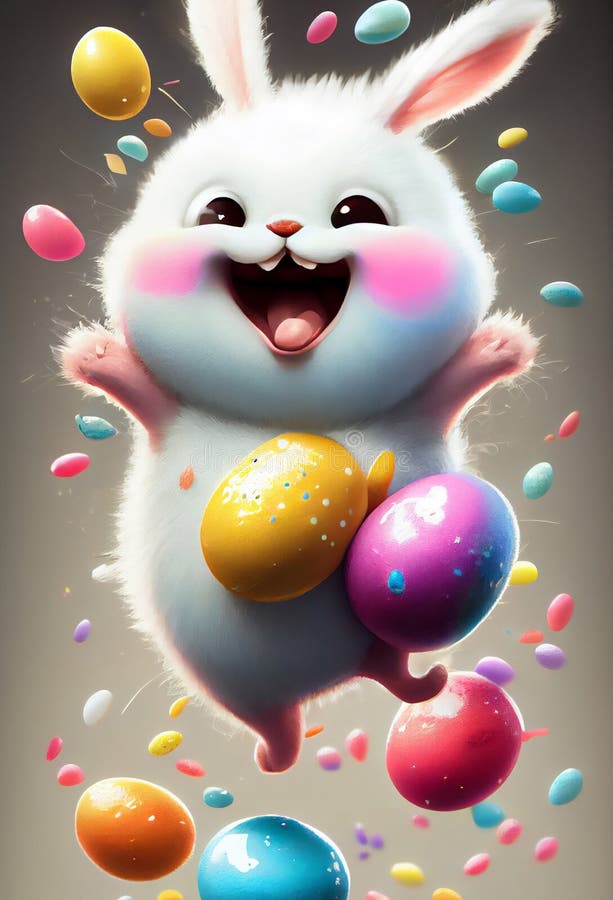 Funny Easter bunny stock illustration. Illustration of tradition ...