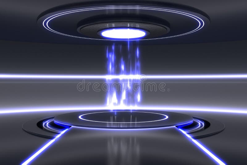 Futuristic Teleportation Chamber Stock Illustration - Illustration of ...