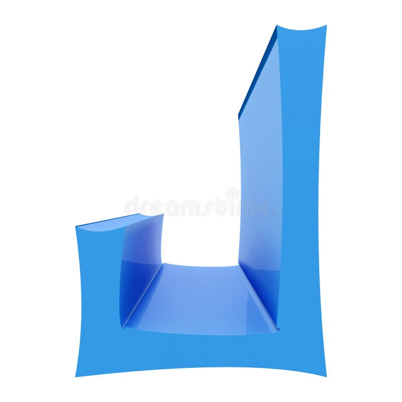 3D Rendered Illustration.Glossy Blue Letter Isolated on White ...
