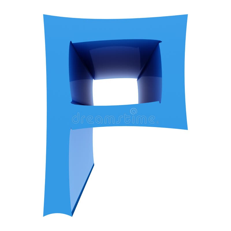 3D Rendered Illustration.Glossy Blue Letter Isolated on White ...