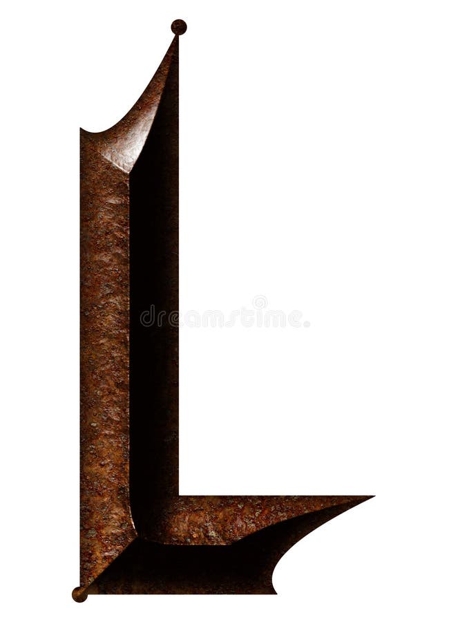 3D Rendered Illustration.Gothic Decorative Letter.Rusty Medieval Font ...