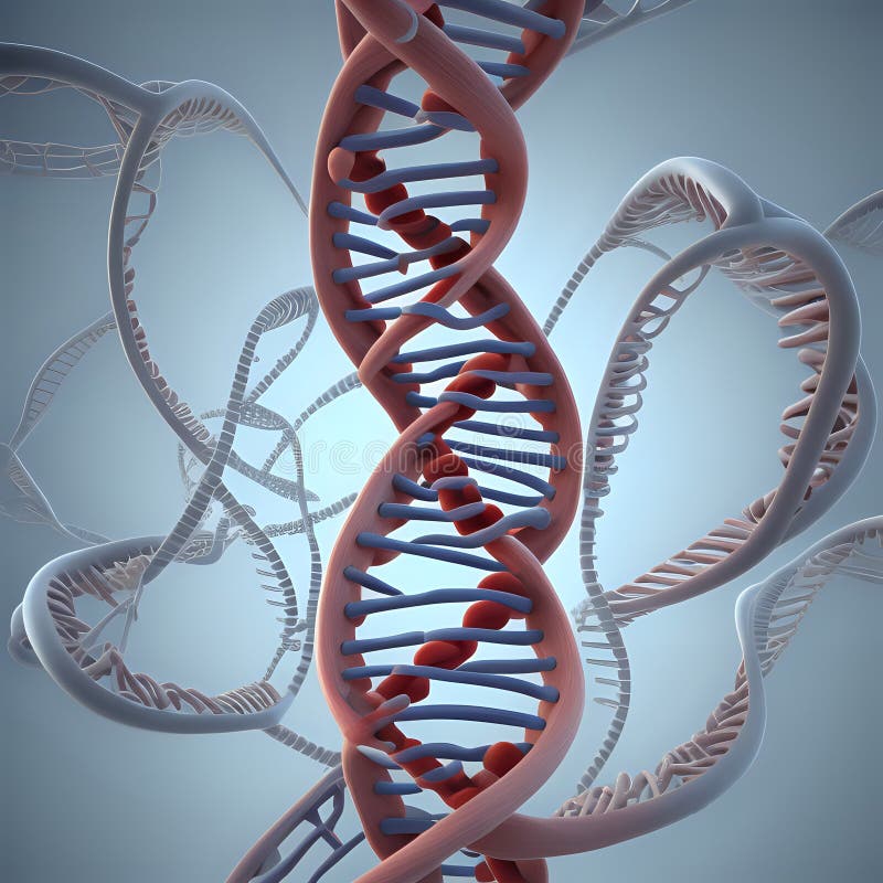 3D Rendered Illustration of Human DNA Strands - Generated by Ai Stock ...