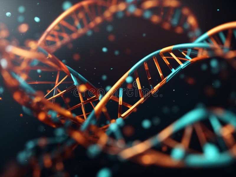 3D Rendered Illustration of Human DNA Strands Under a Microscope Stock ...