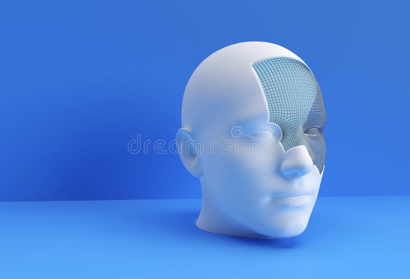 3D Rendered Illustration of a Human Face Design Stock Illustration ...