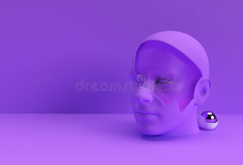 3D Rendered Illustration Of A Human Face Design Stock Illustration ...