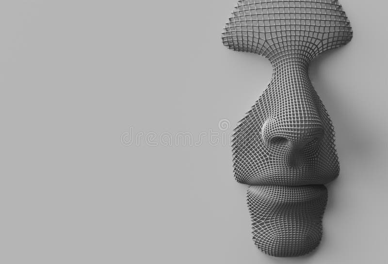 3D Rendered Illustration of a Human Face Design Stock Illustration ...