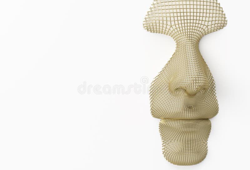 3D Rendered Illustration of a Human Face Design Stock Illustration ...