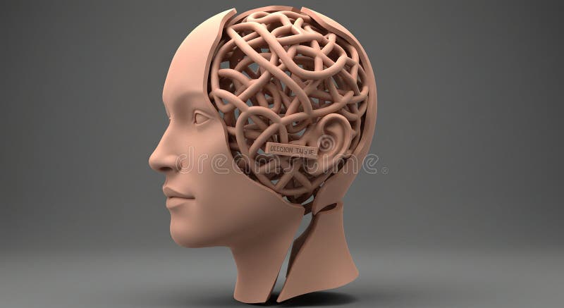 Human Head Profile with Conceptual Brain Showing Intricate Connections ...