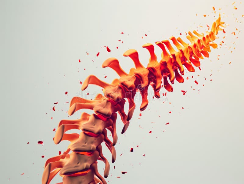 3d Rendered Illustration of a Human Spine. Spine Pain Concept Stock ...