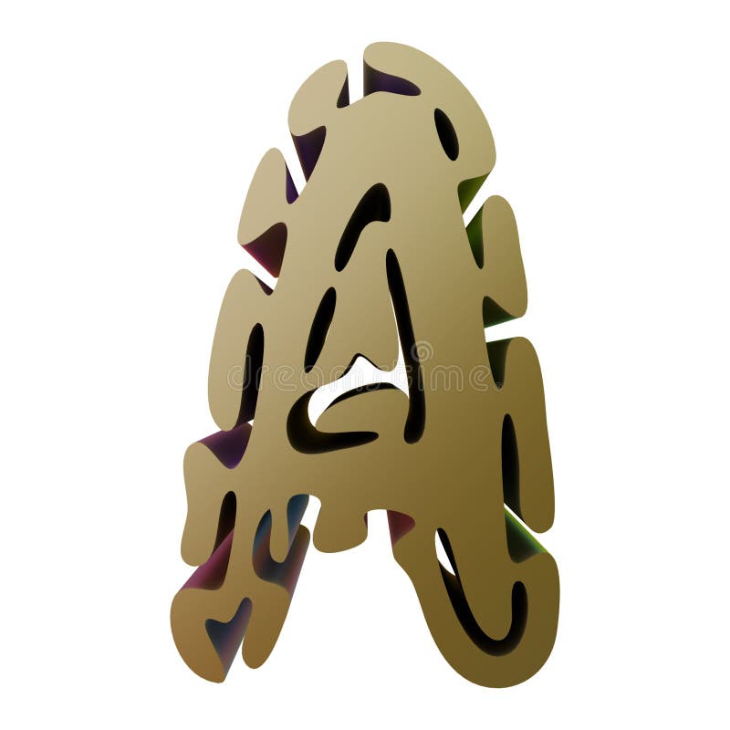 3D Rendered Illustration.Individual Design Letter.Custom Art Font ...