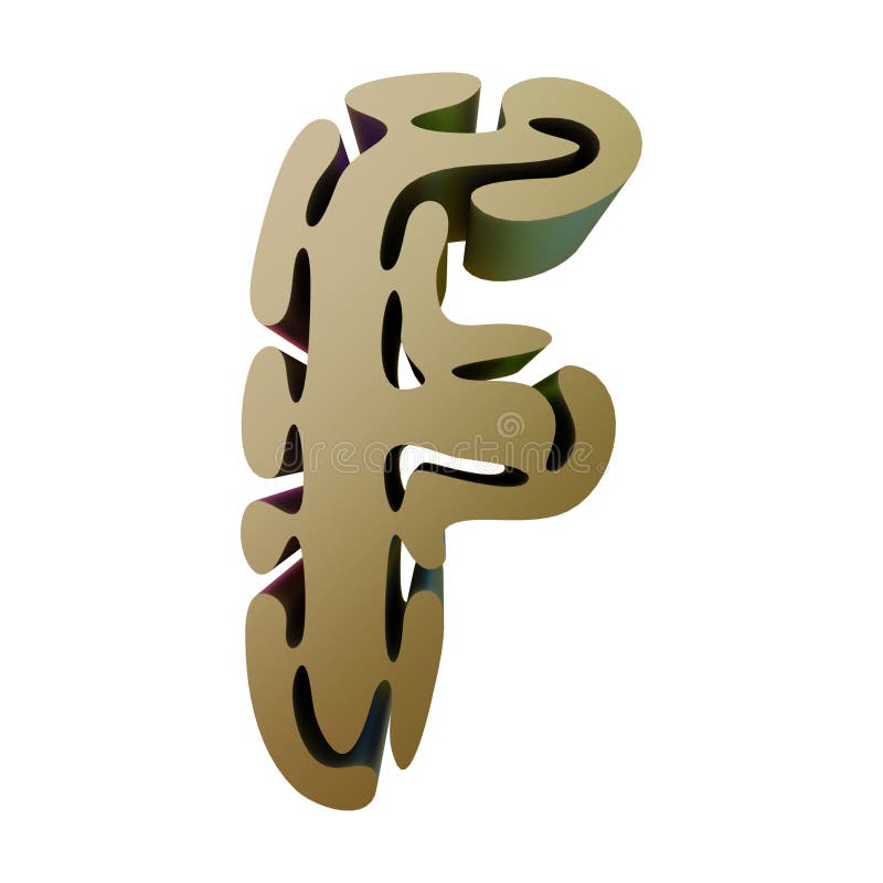 3D Rendered Illustration.Individual Design Letter.Custom Art Font ...