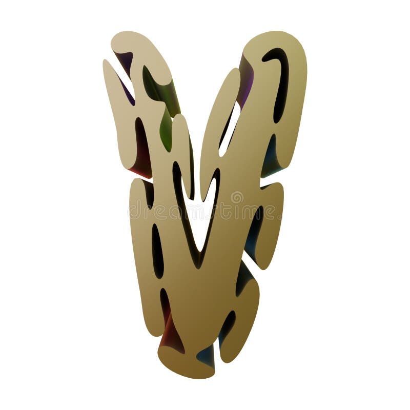 3D Rendered Illustration.Individual Design Letter.Custom Art Font ...